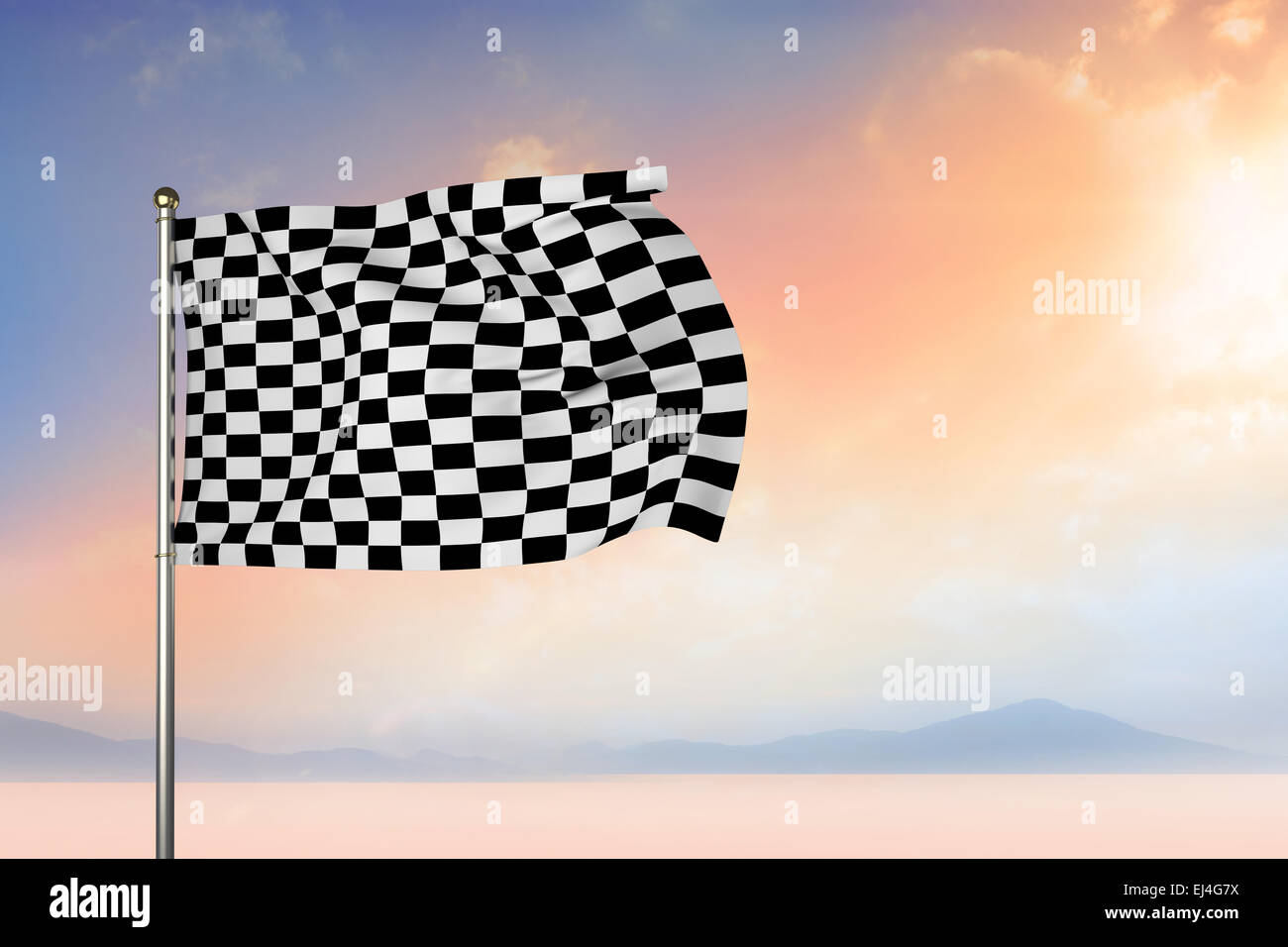 Composite image of checkered flag Stock Photo - Alamy