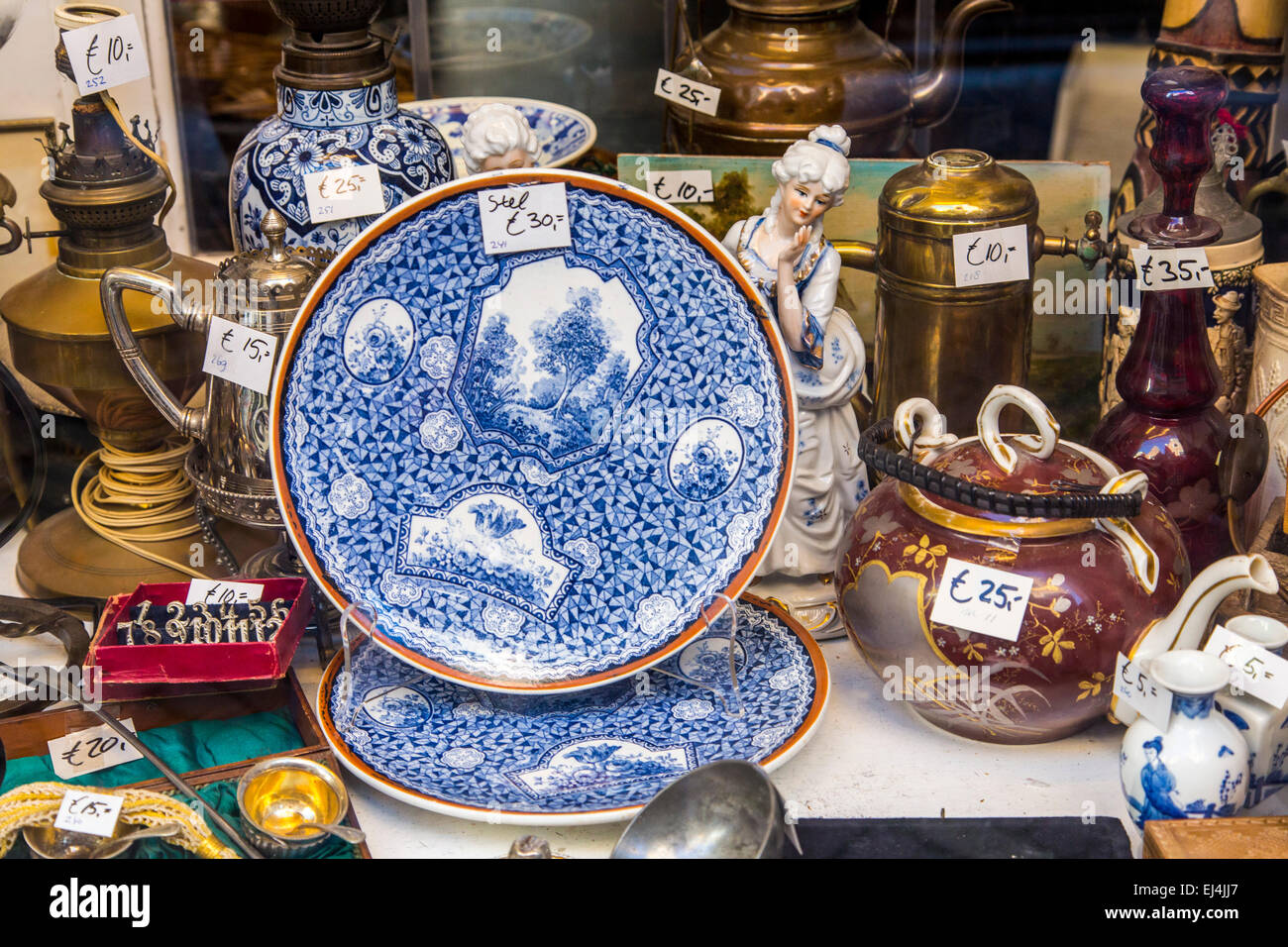 Historic city of Alkmaar, North Holland, Netherlands, antiques shop ...