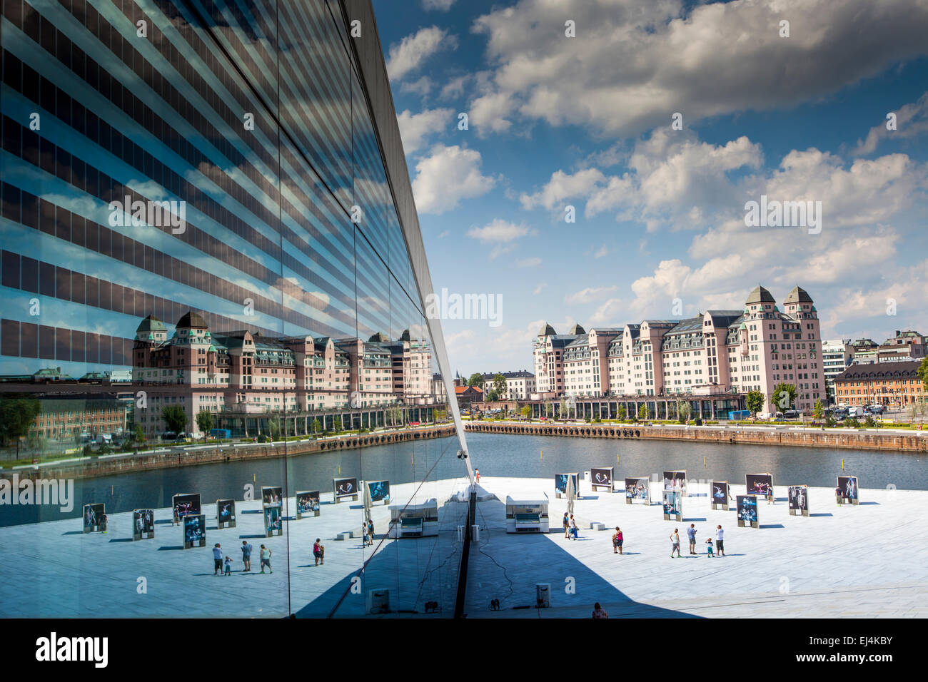 Reflection of the sky in building's glass, Oslo, Norway Stock Photo - Alamy