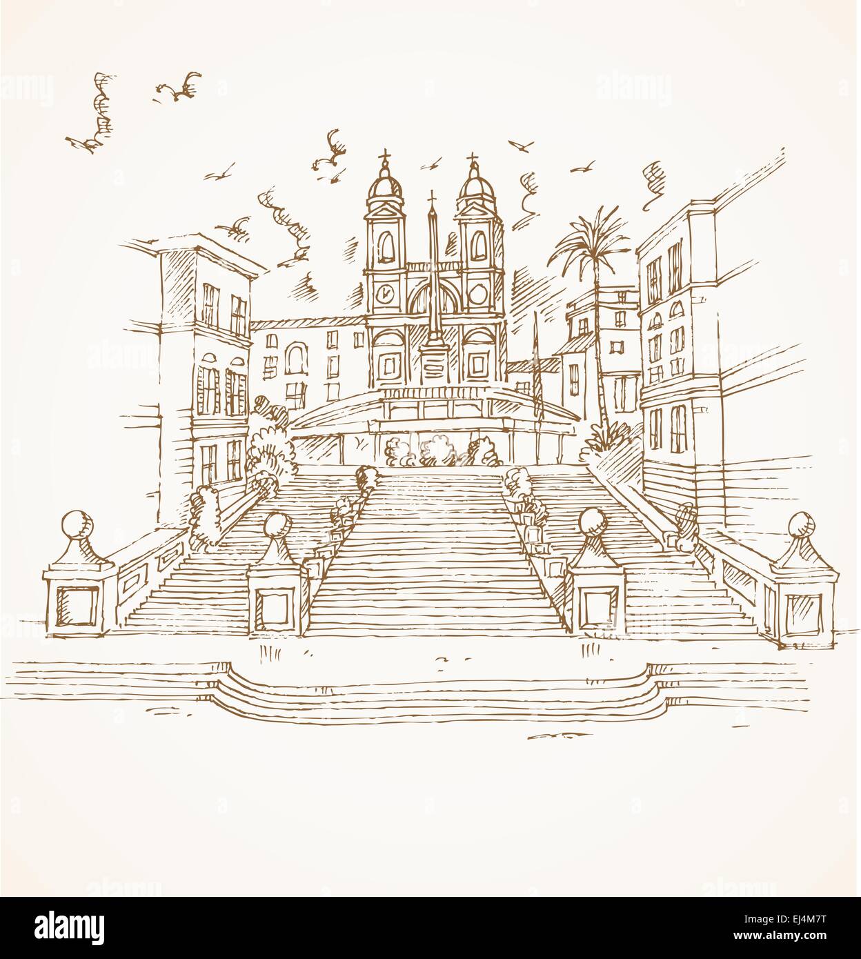 Piazza di spagna drawing hi-res stock photography and images - Alamy