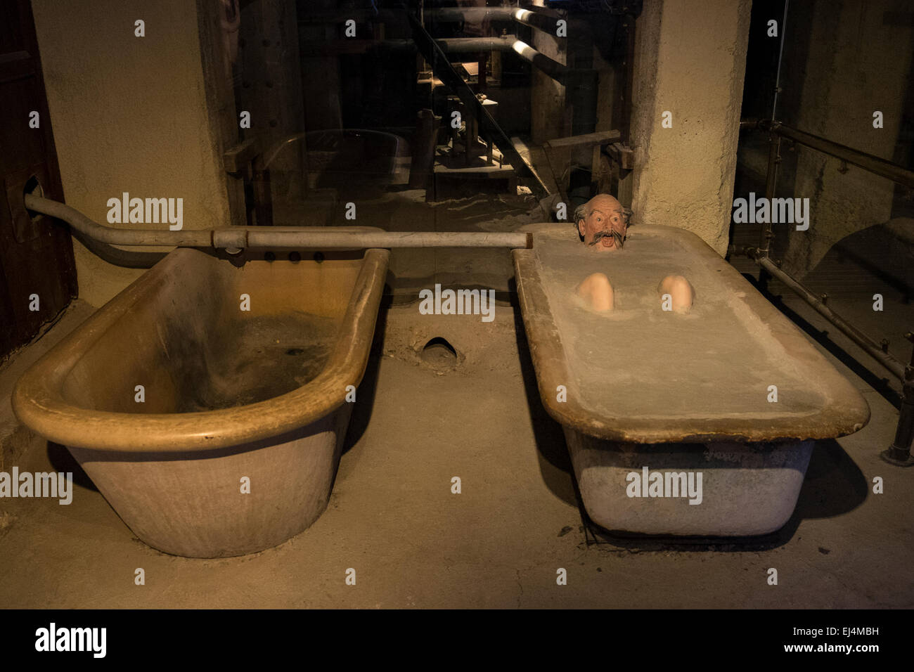Parts of the old bath house where therepeutic mud baths were given, on ...