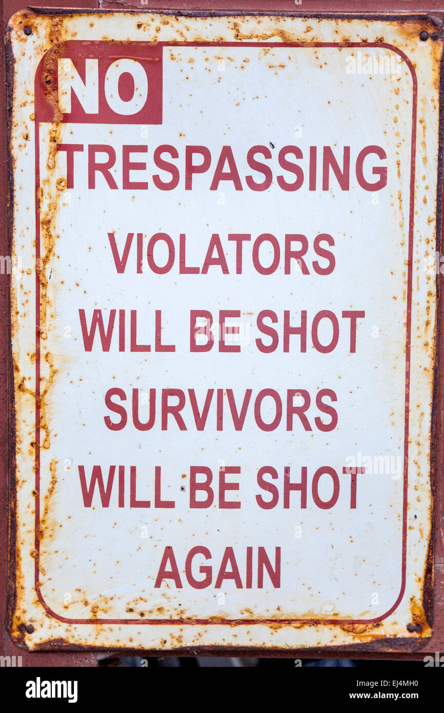 Threatening sign, France Stock Photo - Alamy