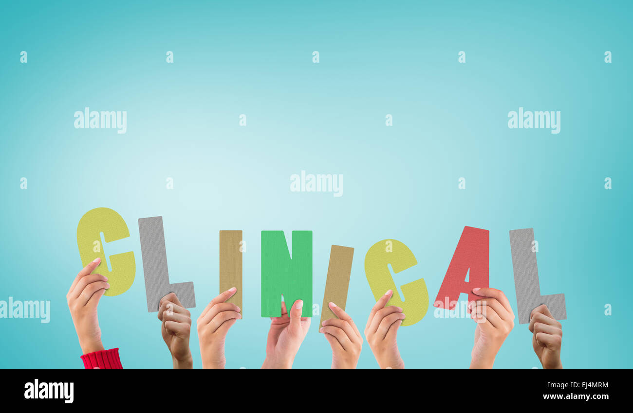 Composite image of hands holding up clinical Stock Photo - Alamy