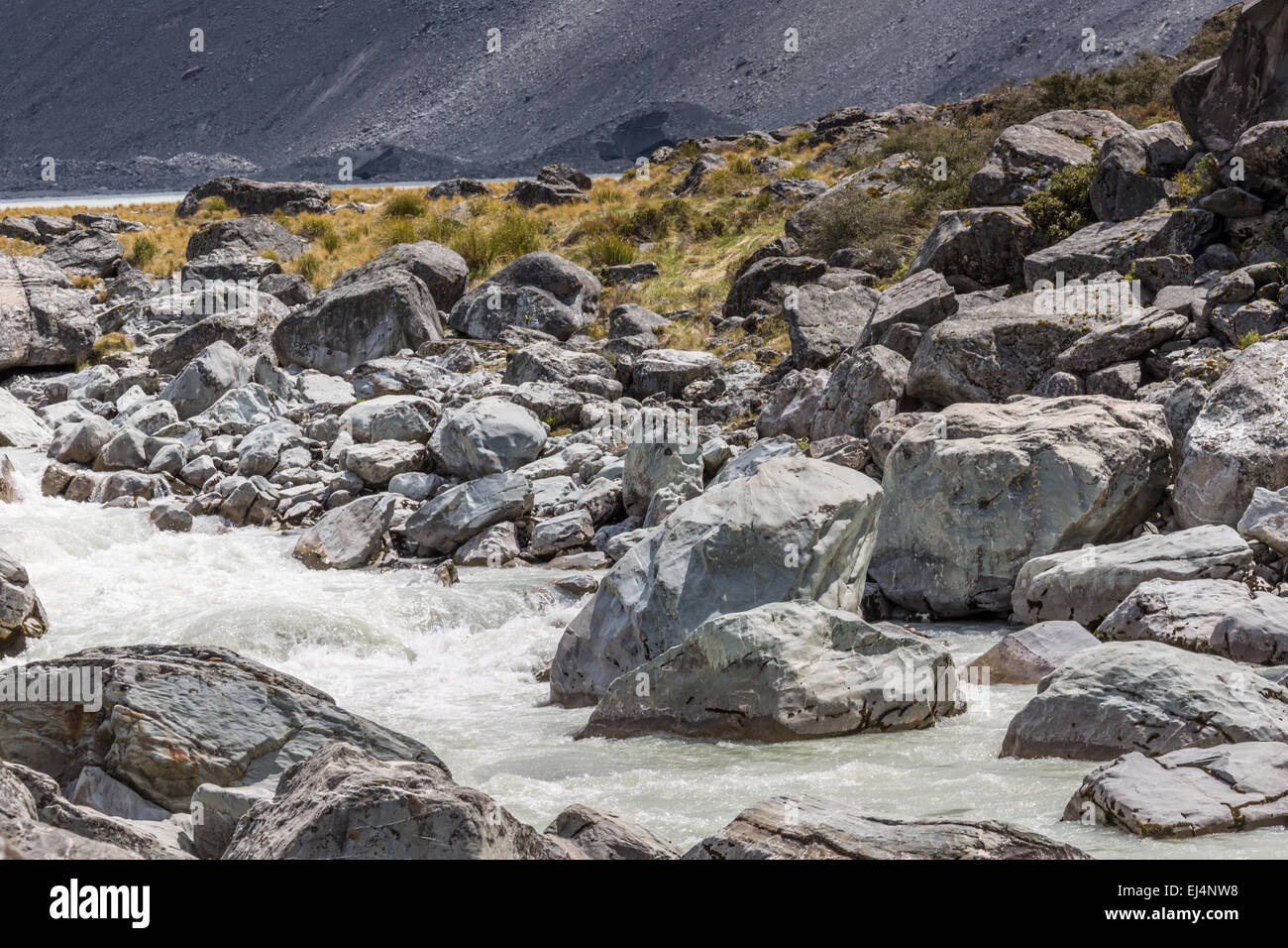 Hooker River in Aoraki national park New Zealand Stock Photo - Alamy