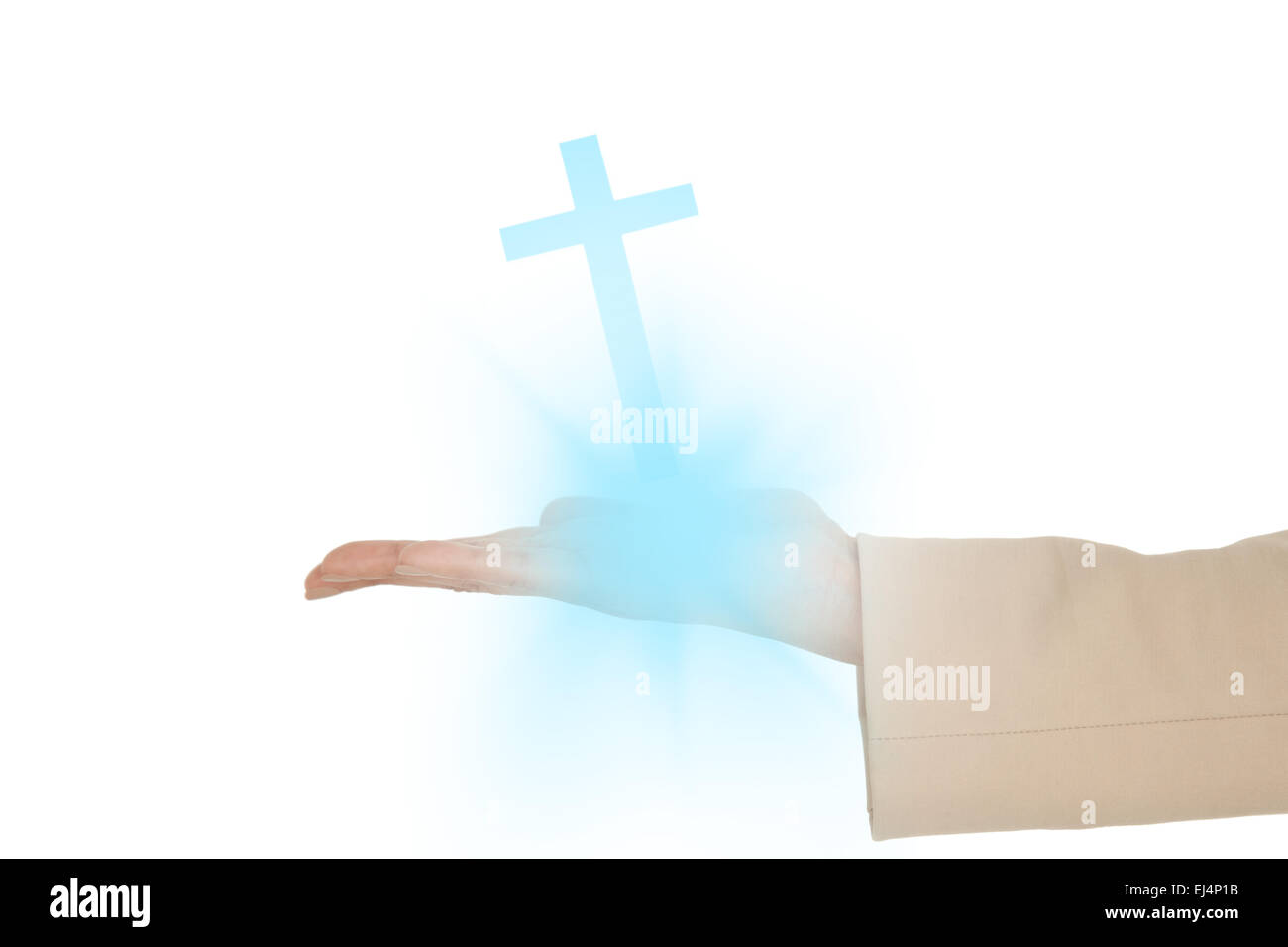Composite image of female hand presenting Stock Photo - Alamy