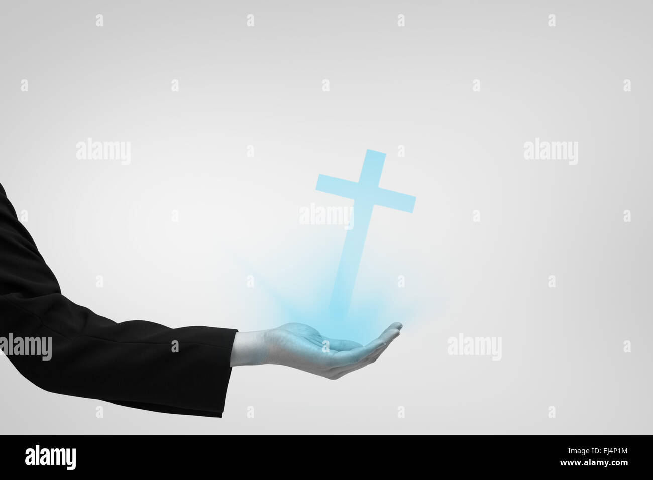 Composite image of businesswomans hand presenting Stock Photo - Alamy