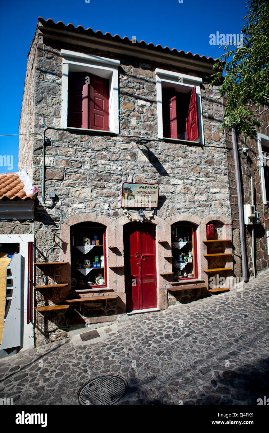 A Typical Molyvos house in Molyvos, Lesbos, Greece Stock Photo - Alamy