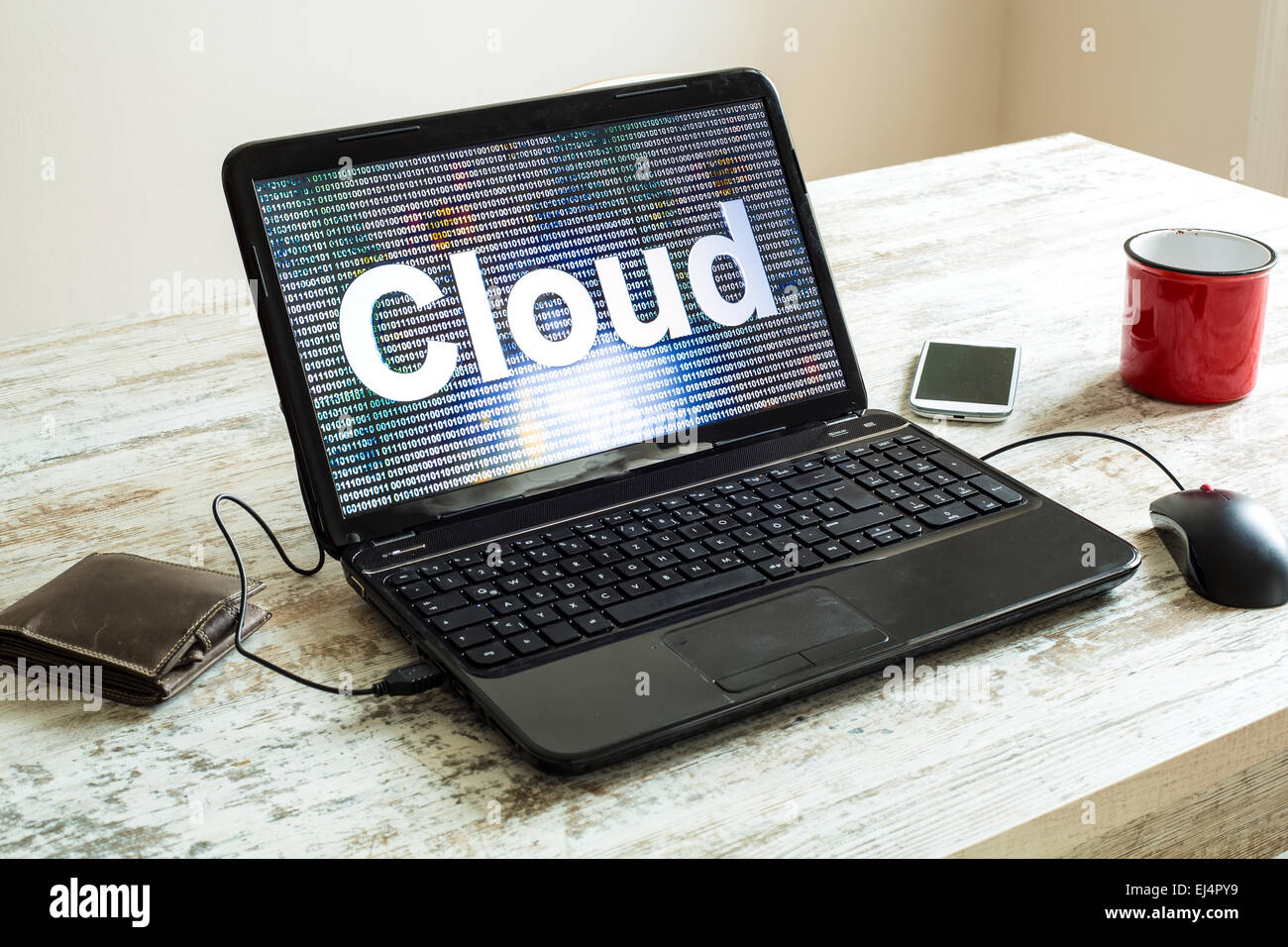 The word Cloud on a Laptop computer Stock Photo - Alamy