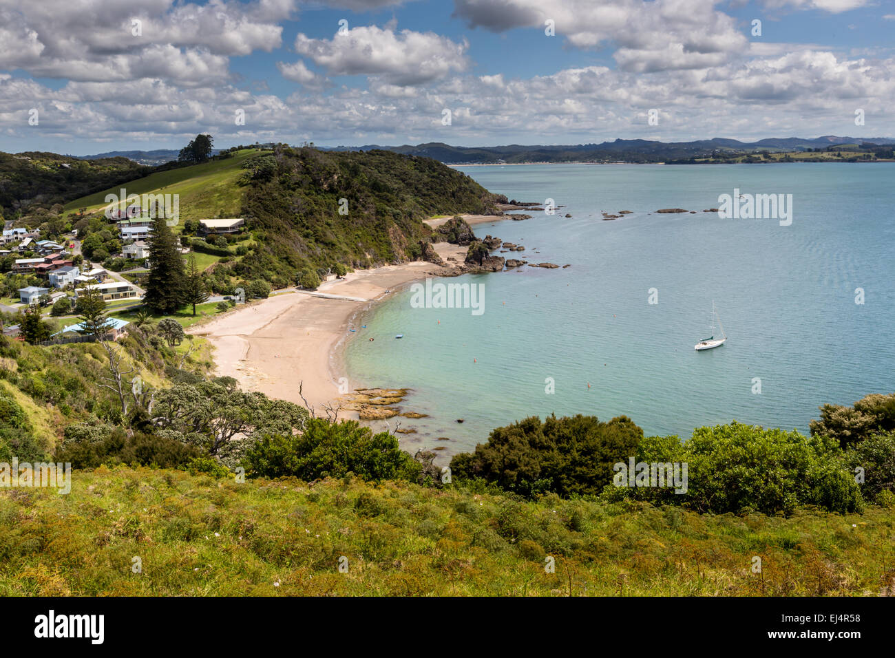Landscape from Russell near Paihia, Bay of Islands, New Zealand Stock ...