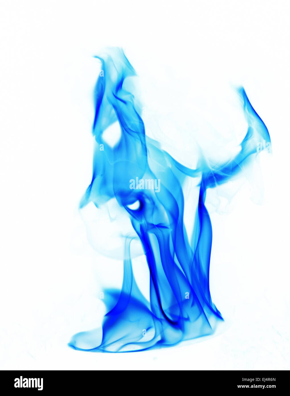 blue Fire flames on white background Stock Photo - Alamy