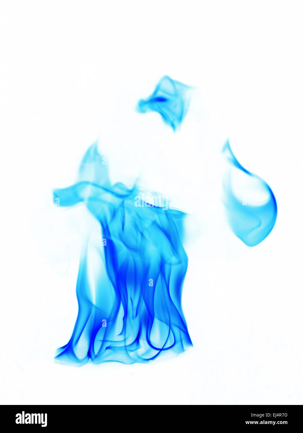 blue Fire flames on white background Stock Photo - Alamy