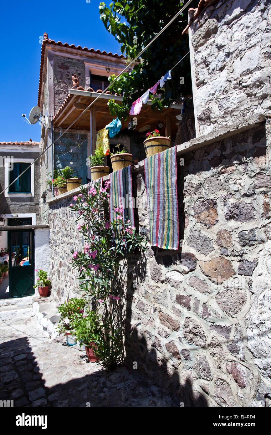 A Typical Molyvos house in Molyvos, Lesbos, Greece Stock Photo - Alamy
