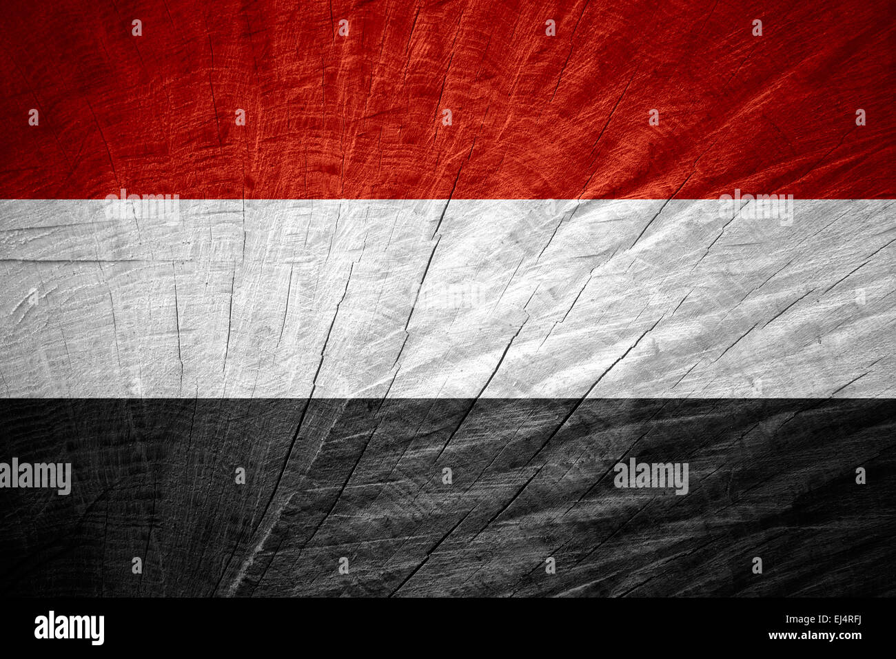 Yemen flag or Yemeni banner on wooden texture Stock Photo - Alamy