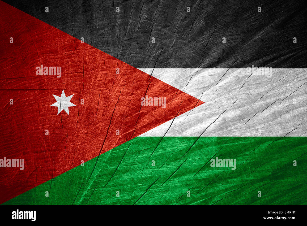 Jordan flag or Jordanian banner on wooden texture Stock Photo - Alamy