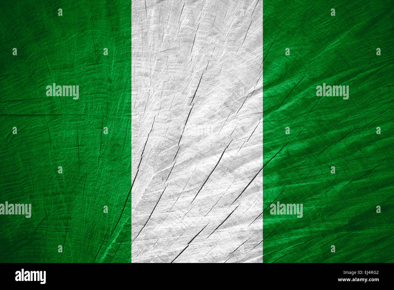 Nigeria flag or Nigerian banner on wooden texture Stock Photo - Alamy