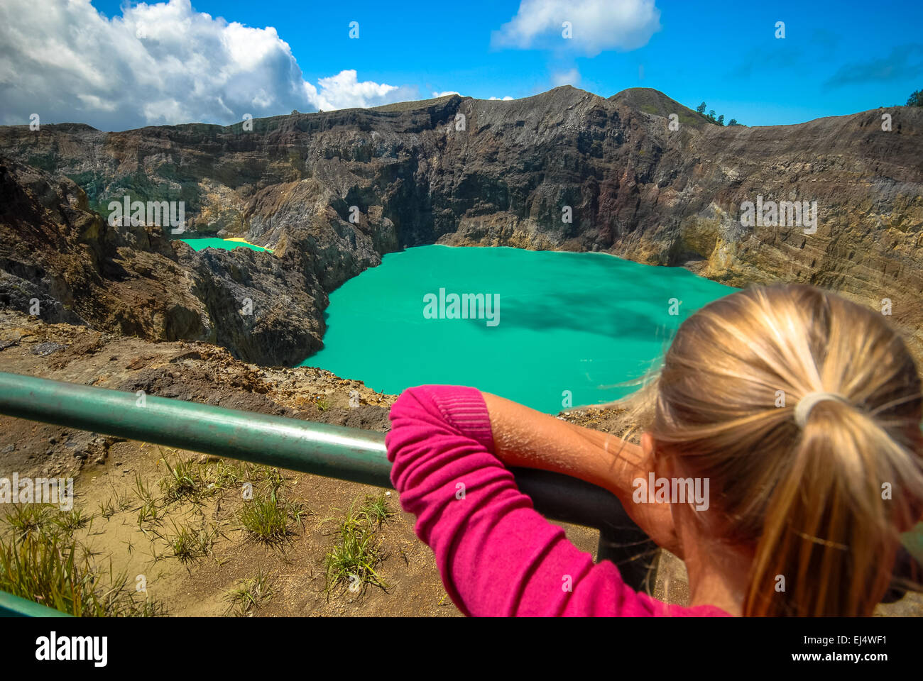 craterlake from Kelimutu volcano at Flores Indonesia Stock Photo - Alamy