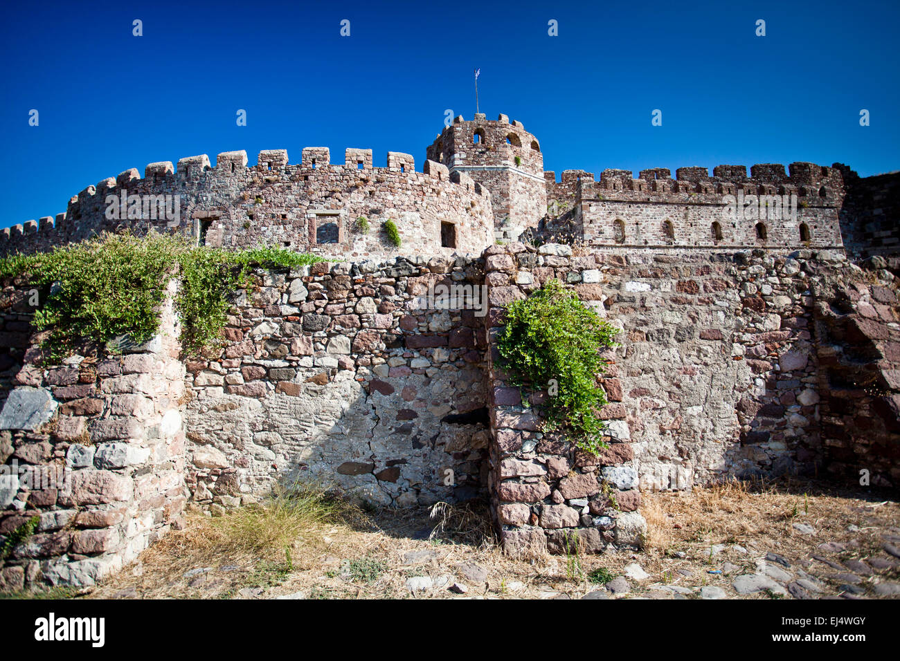 Mytilene Castle in Mytilene in Lesbos, Greece Stock Photo - Alamy