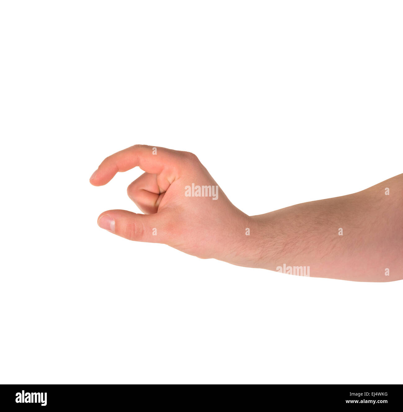Showing a small size, hand gesture isolated Stock Photo - Alamy