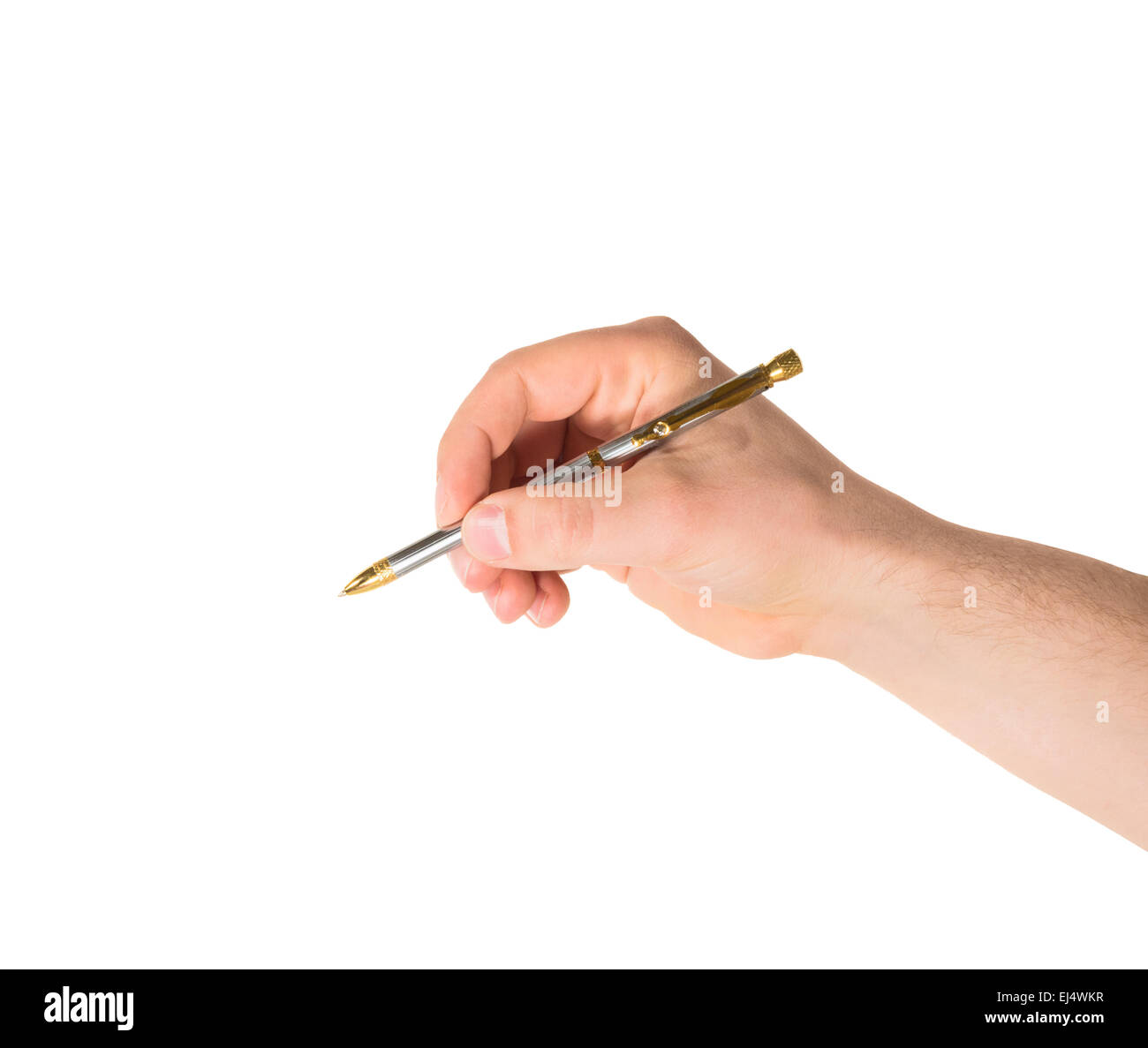Hand holding a pen isolated Stock Photo - Alamy