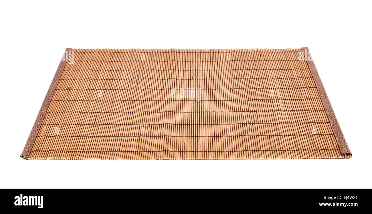 Bamboo straw serving mat isolated Stock Photo - Alamy