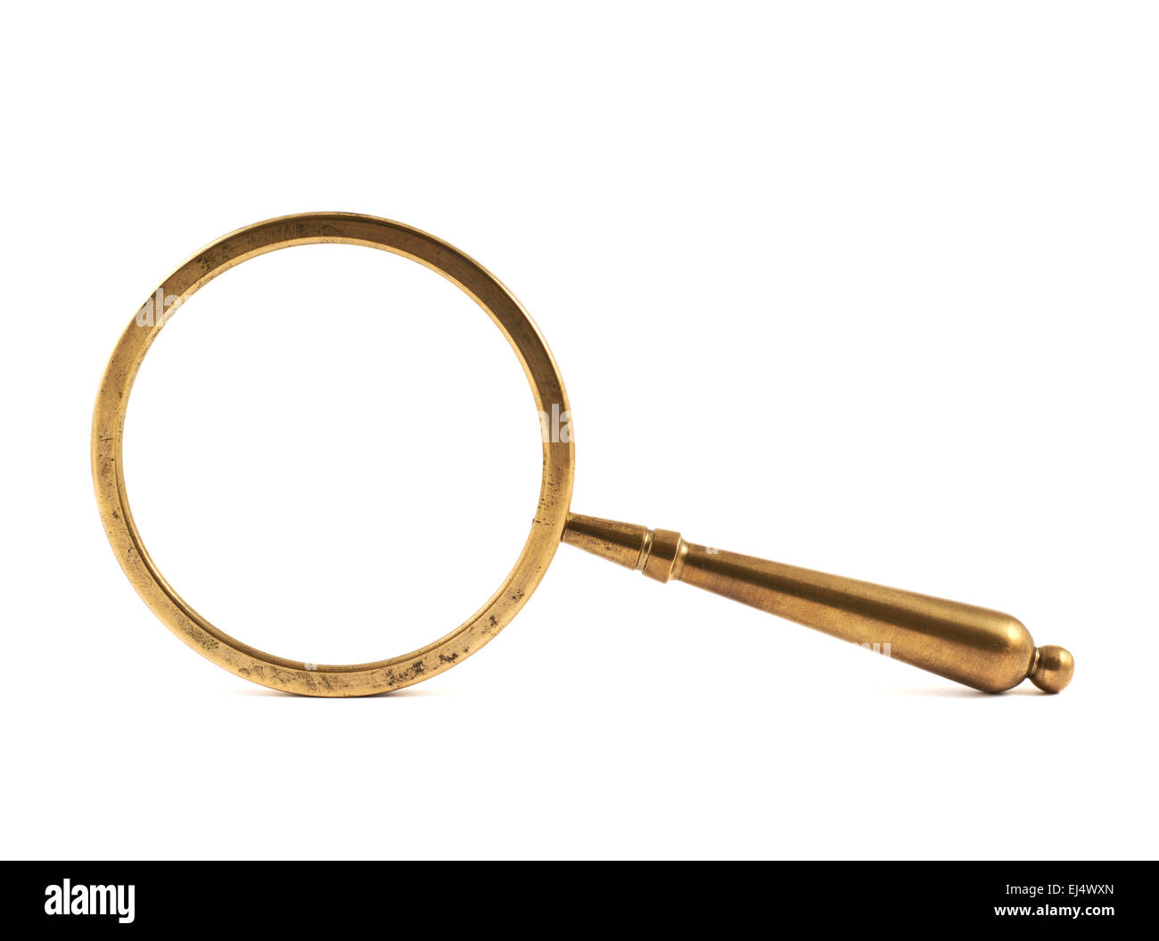 Old metal magnifying glass isolated Stock Photo - Alamy