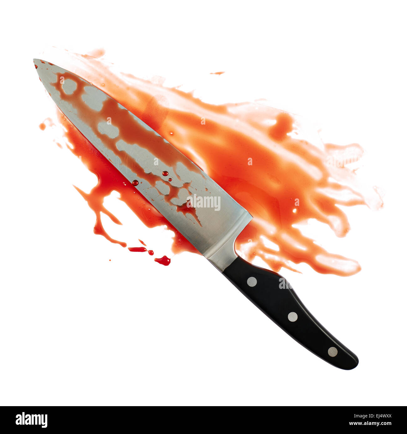 Chef's steel knife covered with blood Stock Photo - Alamy