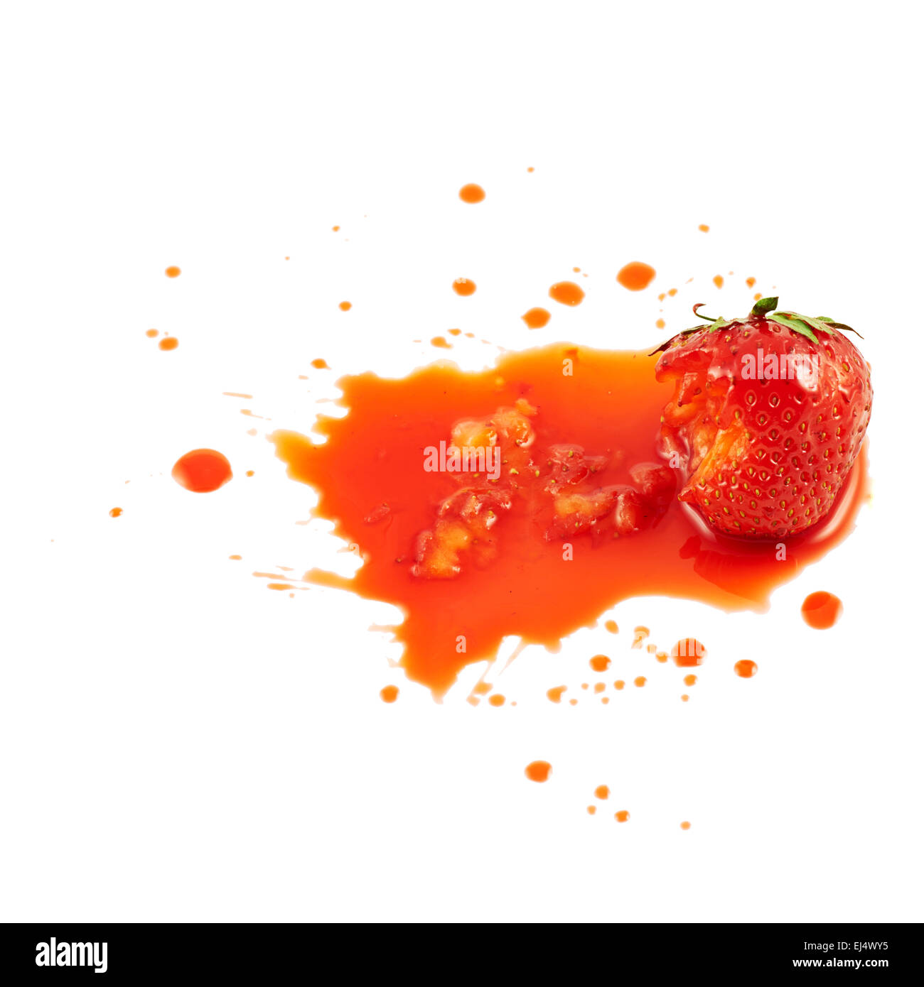 Squashed strawberry isolated Stock Photo - Alamy