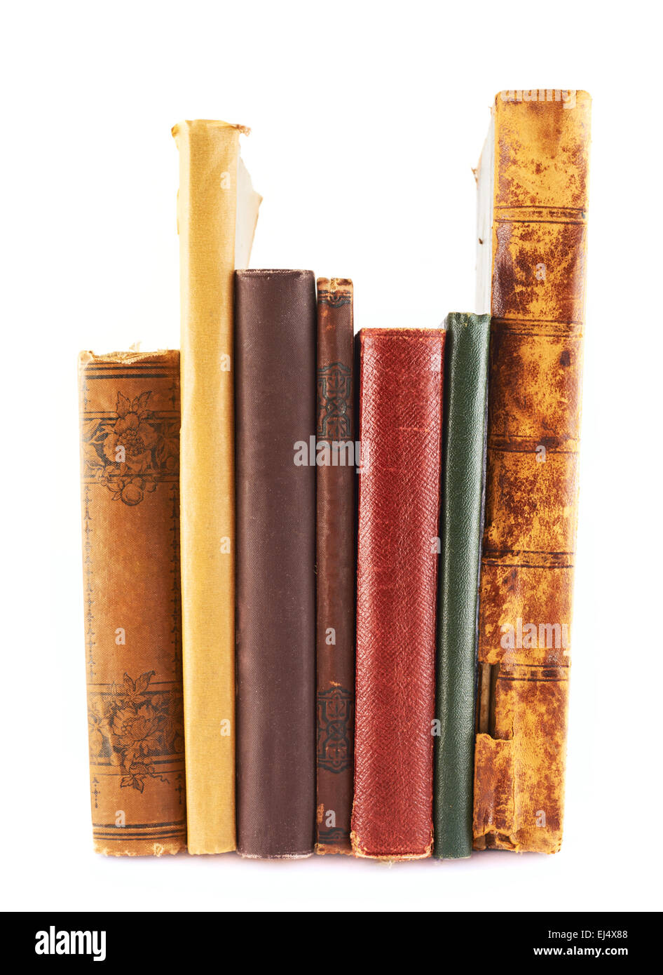 Stack of old books isolated Stock Photo - Alamy