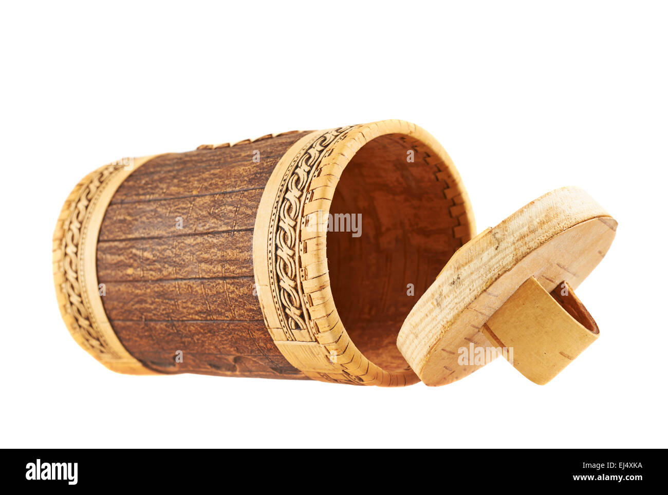Handmade wooden cylindrical case Stock Photo - Alamy