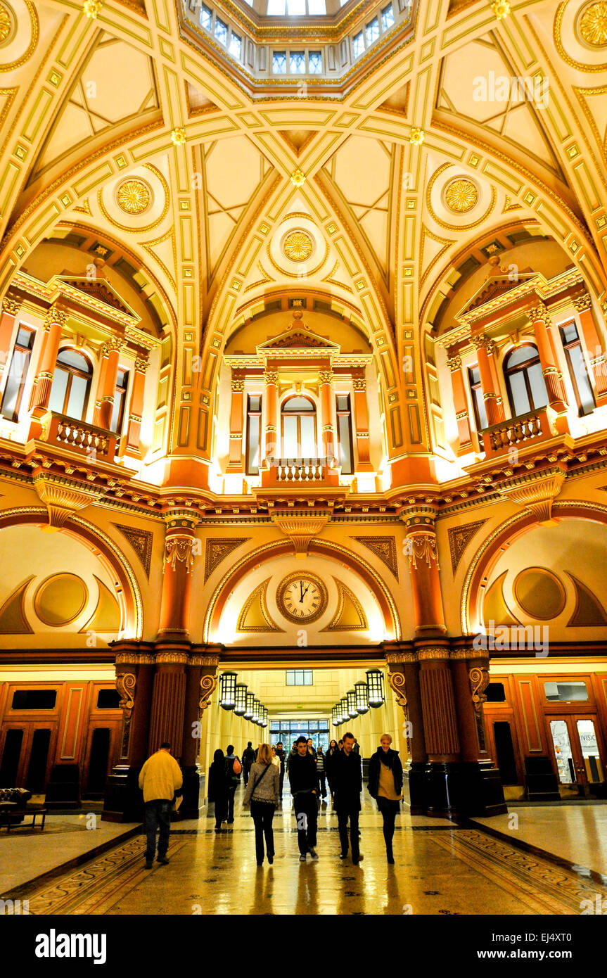 The ornate interior lobby of the historic office building at 333 ...