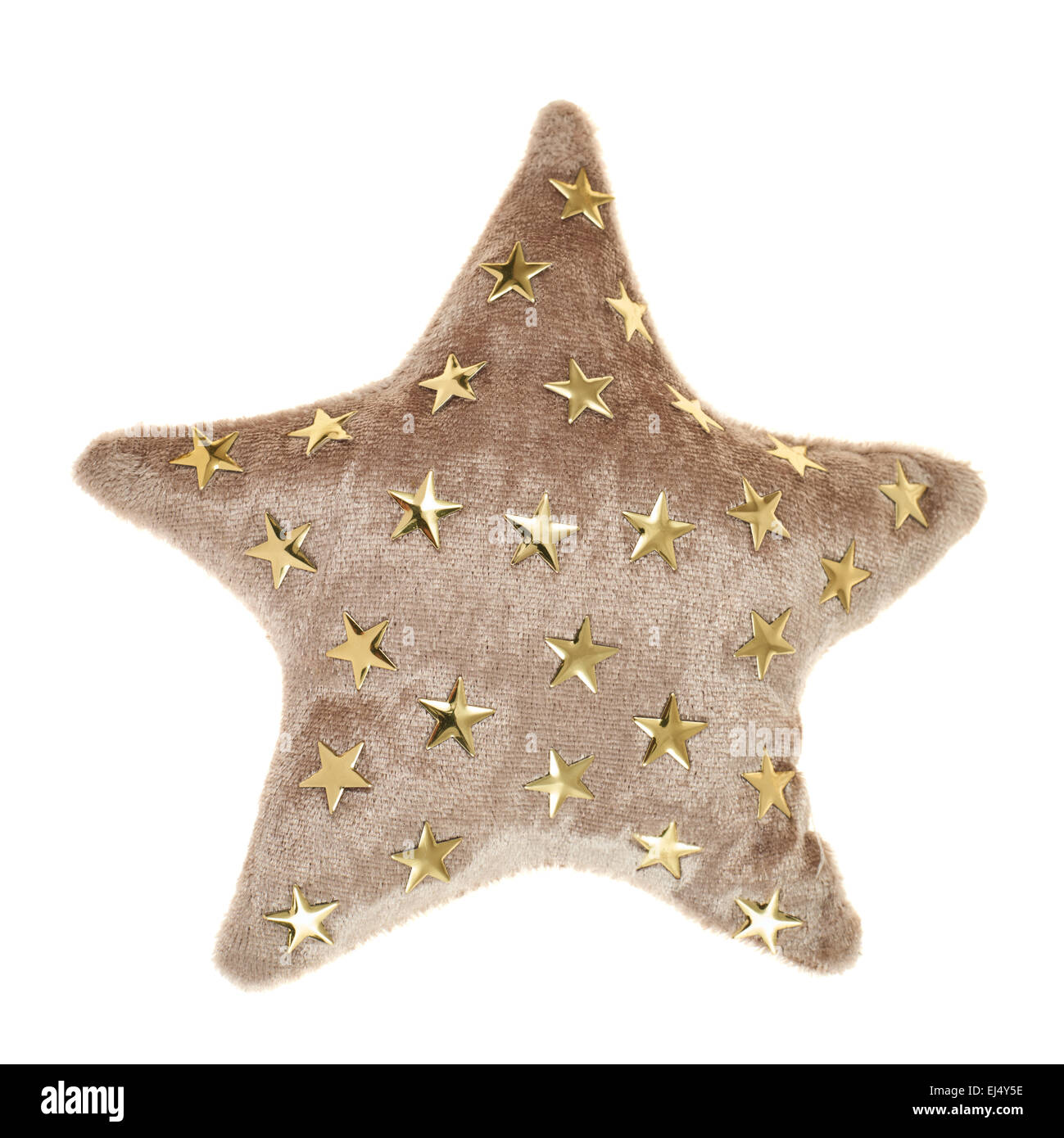 Plush brown star shaped pillow toy Stock Photo - Alamy