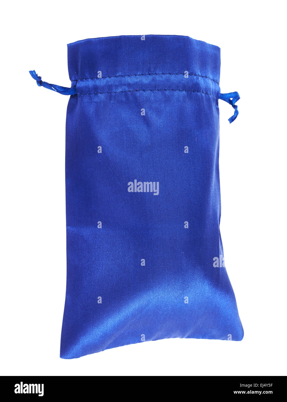 Blue drawstring bag packaging isolated Stock Photo - Alamy