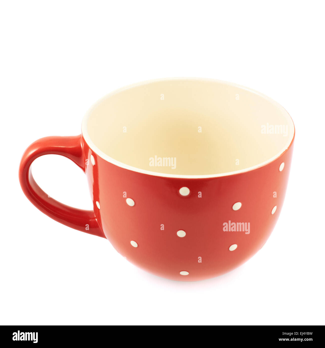 Red polka dot cup isolated Stock Photo - Alamy