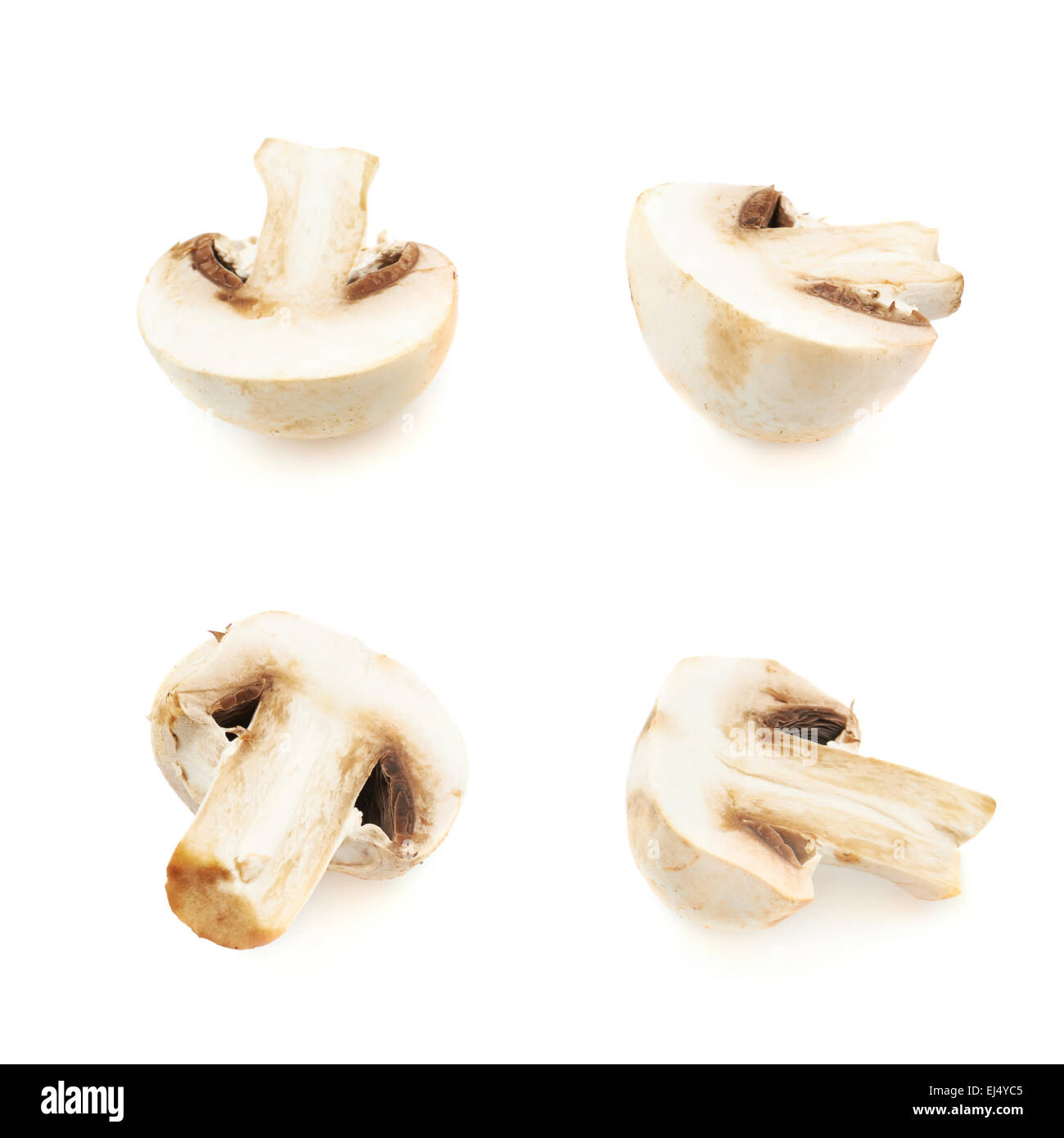 Cut in halves champignon mushrooms Stock Photo - Alamy