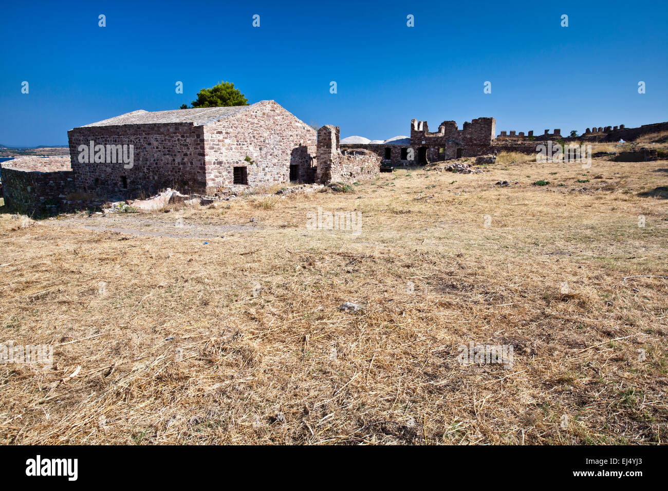Mytilene Castle in Mytilene in Lesbos, Greece Stock Photo - Alamy