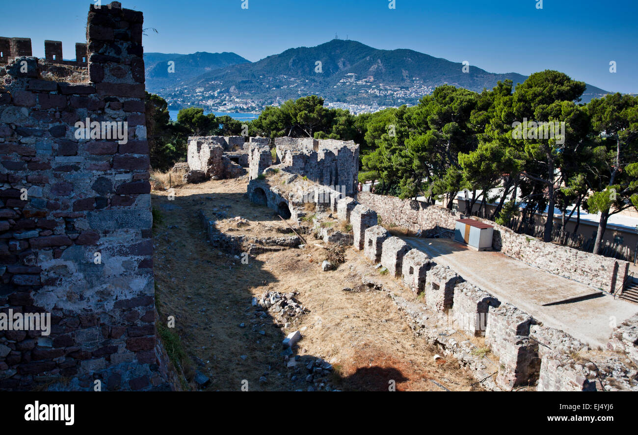 Mytilene Castle in Mytilene in Lesbos, Greece Stock Photo - Alamy