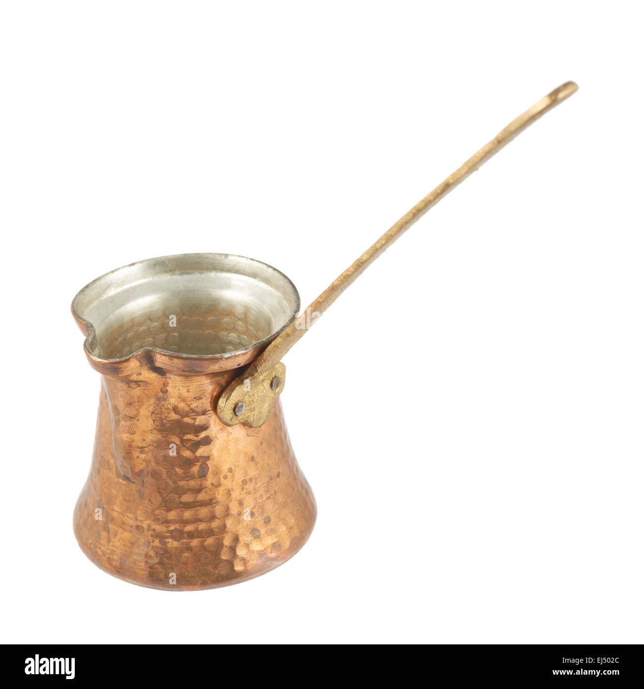 Empty copper cezve isolated Stock Photo - Alamy