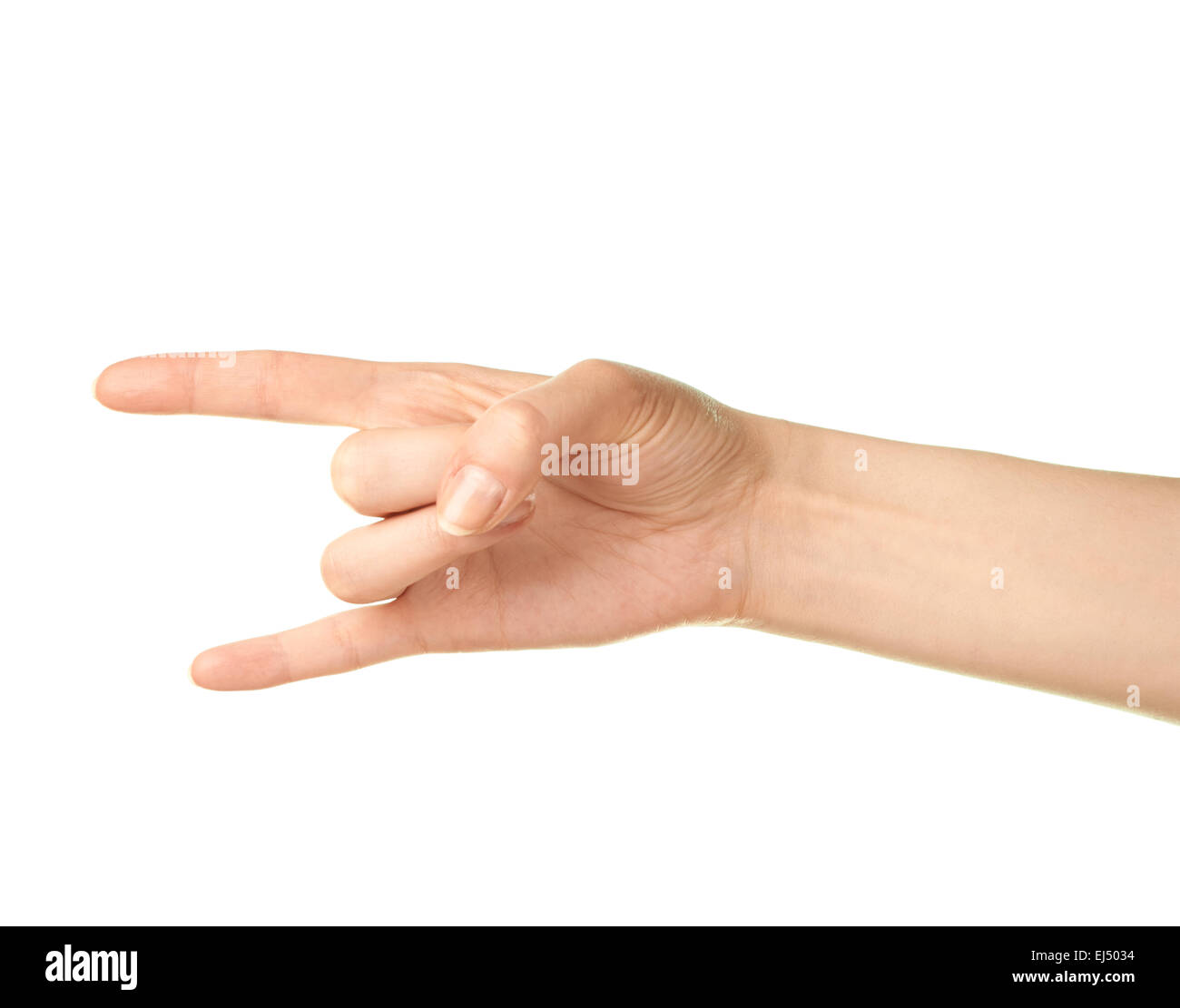 Woman hand rock gesture Cut Out Stock Images & Pictures - Alamy