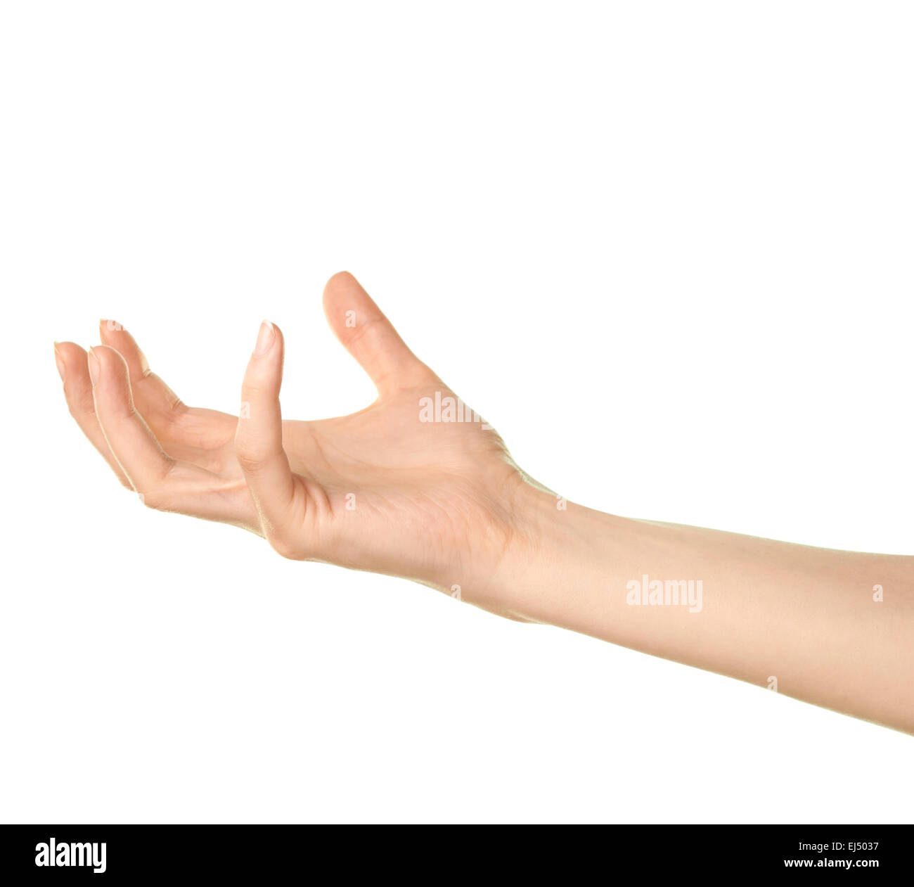 Woman presenting open palm gesture hi-res stock photography and images ...