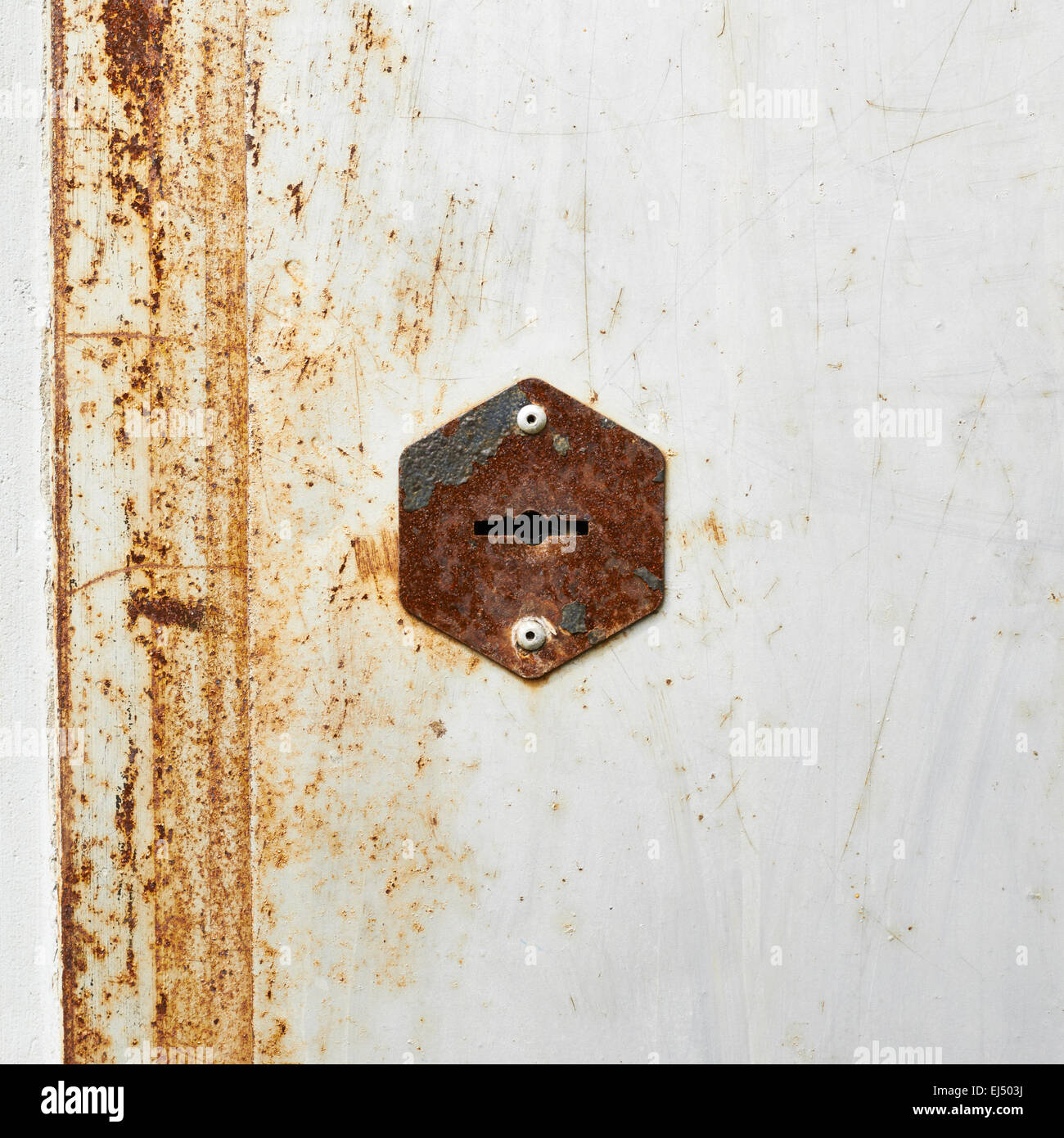 Old rusty metal door with a keyhole Stock Photo - Alamy