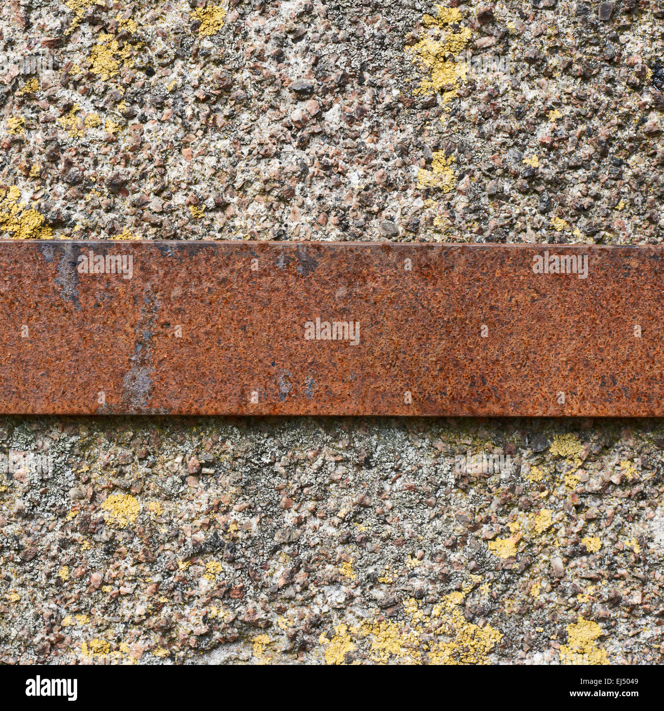Rusty metal strip over the concrete wall Stock Photo - Alamy