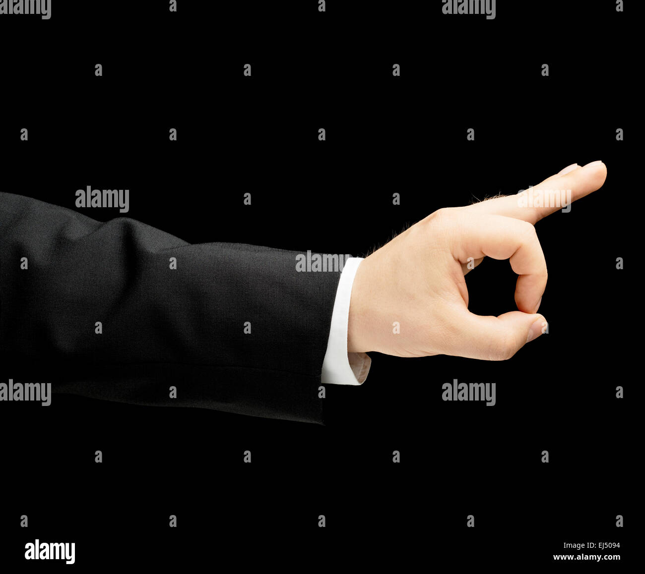 Caucasian male hand in a business suit isolated Stock Photo - Alamy