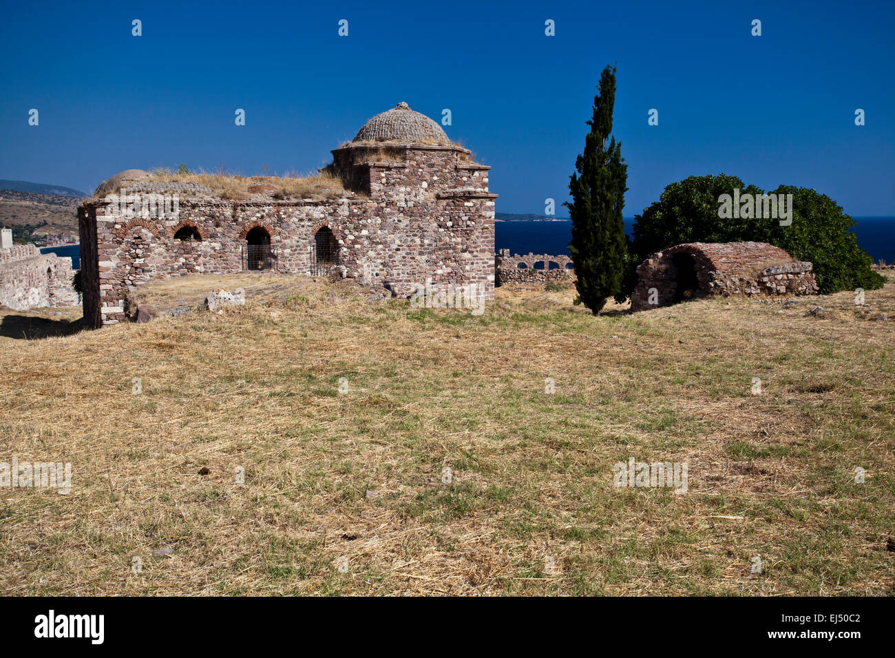 Mytilene Castle in Mytilene in Lesbos, Greece Stock Photo - Alamy