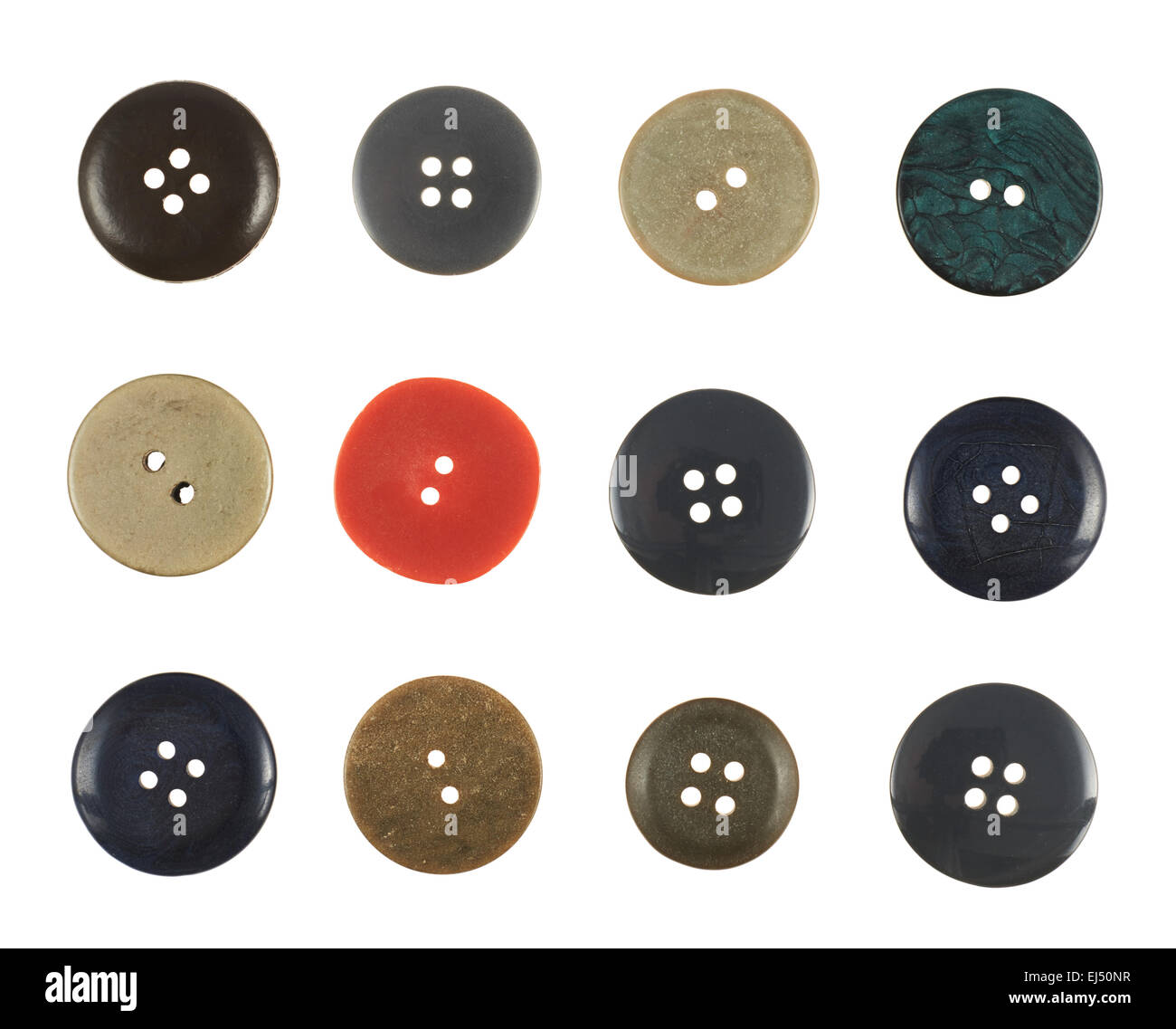 Multiple sew-through buttons isolated Stock Photo - Alamy