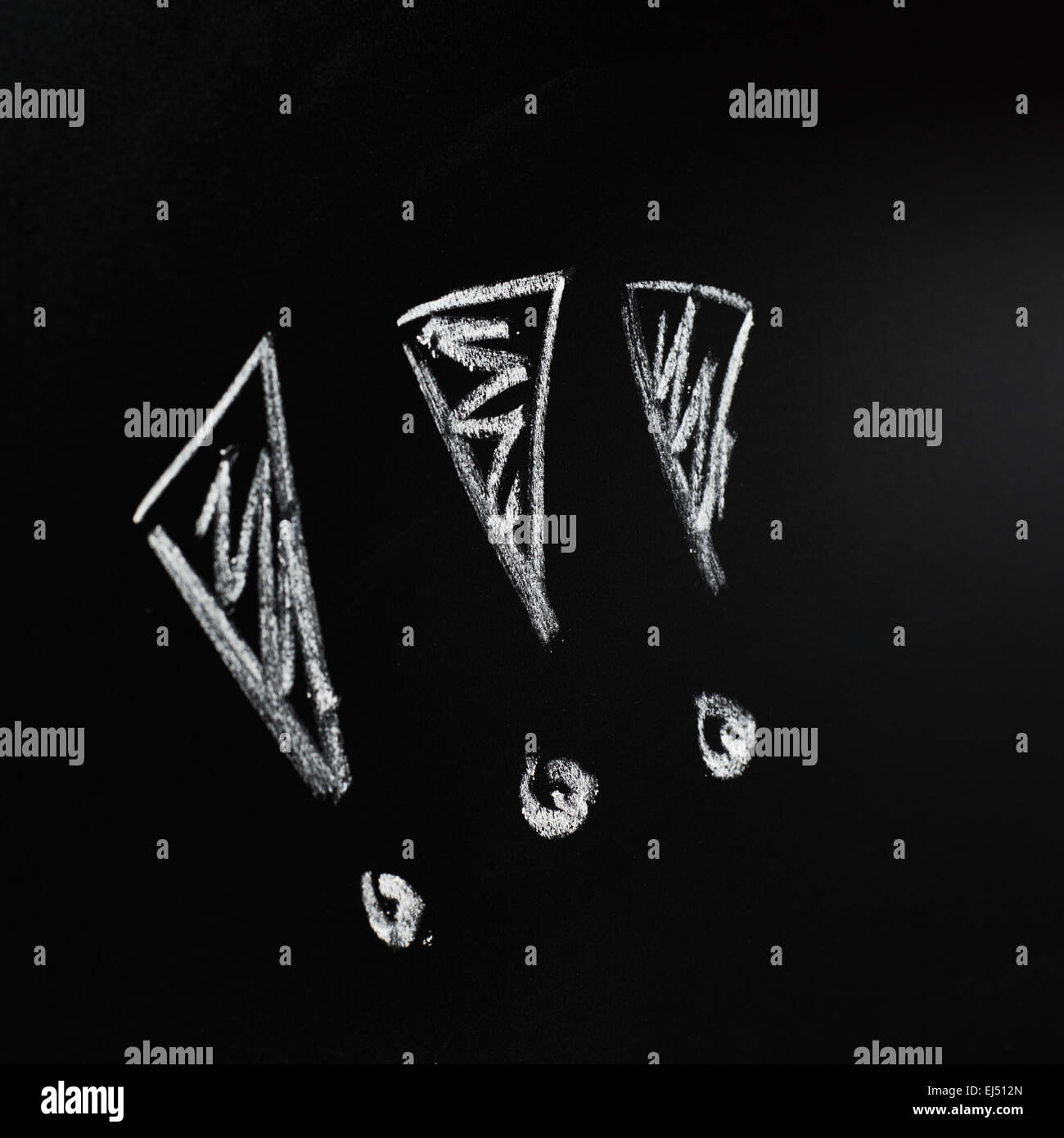 Three exclamation marks on the blackboard Stock Photo - Alamy