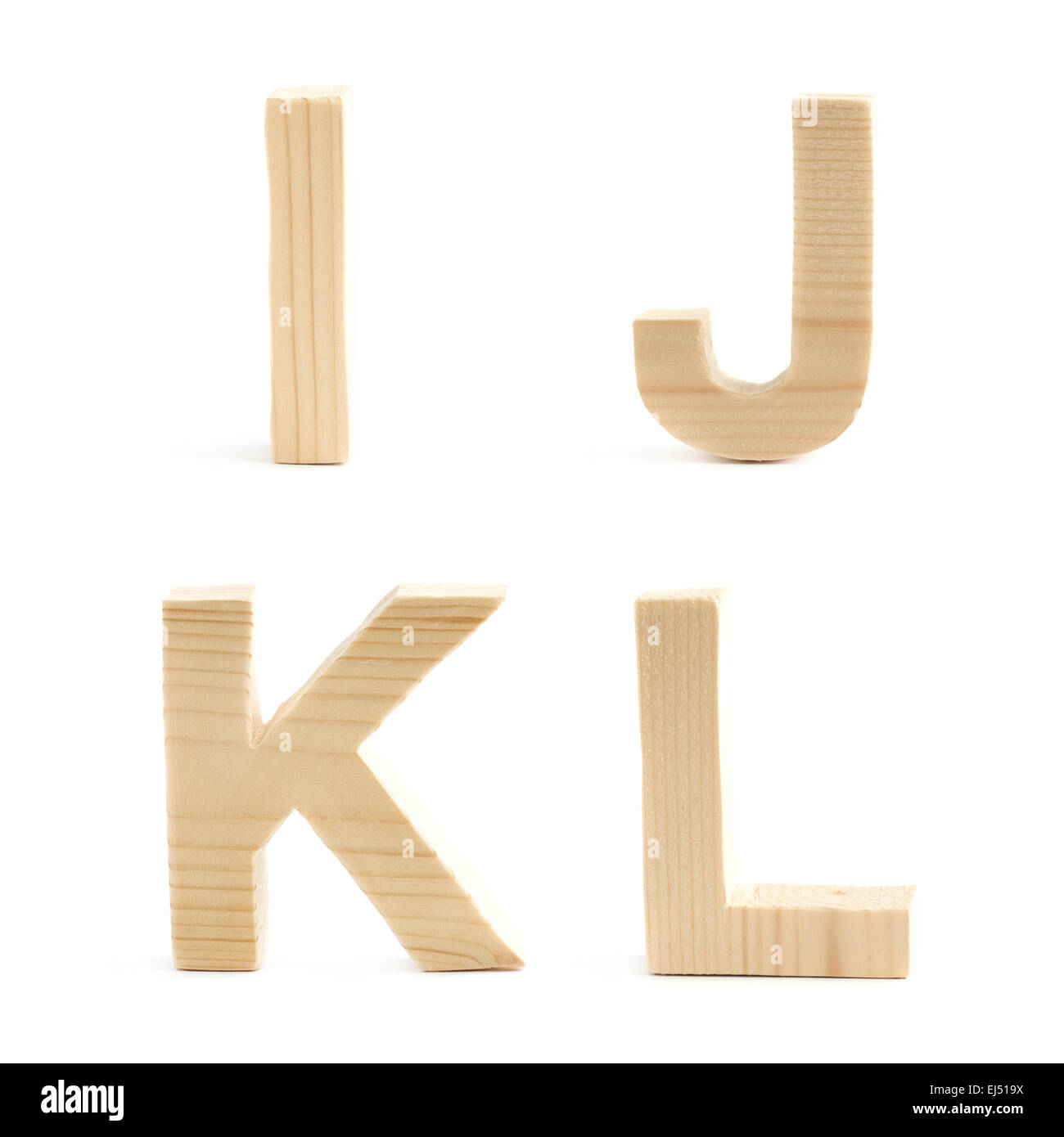Wooden block letter set isolated Stock Photo - Alamy