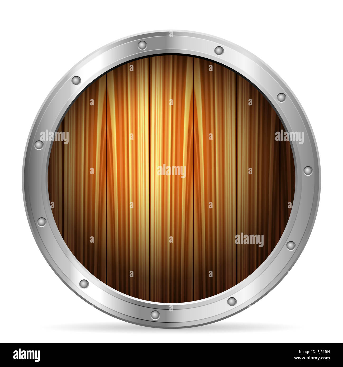 Wooden shield on a white background. Vector illustration Stock Photo ...