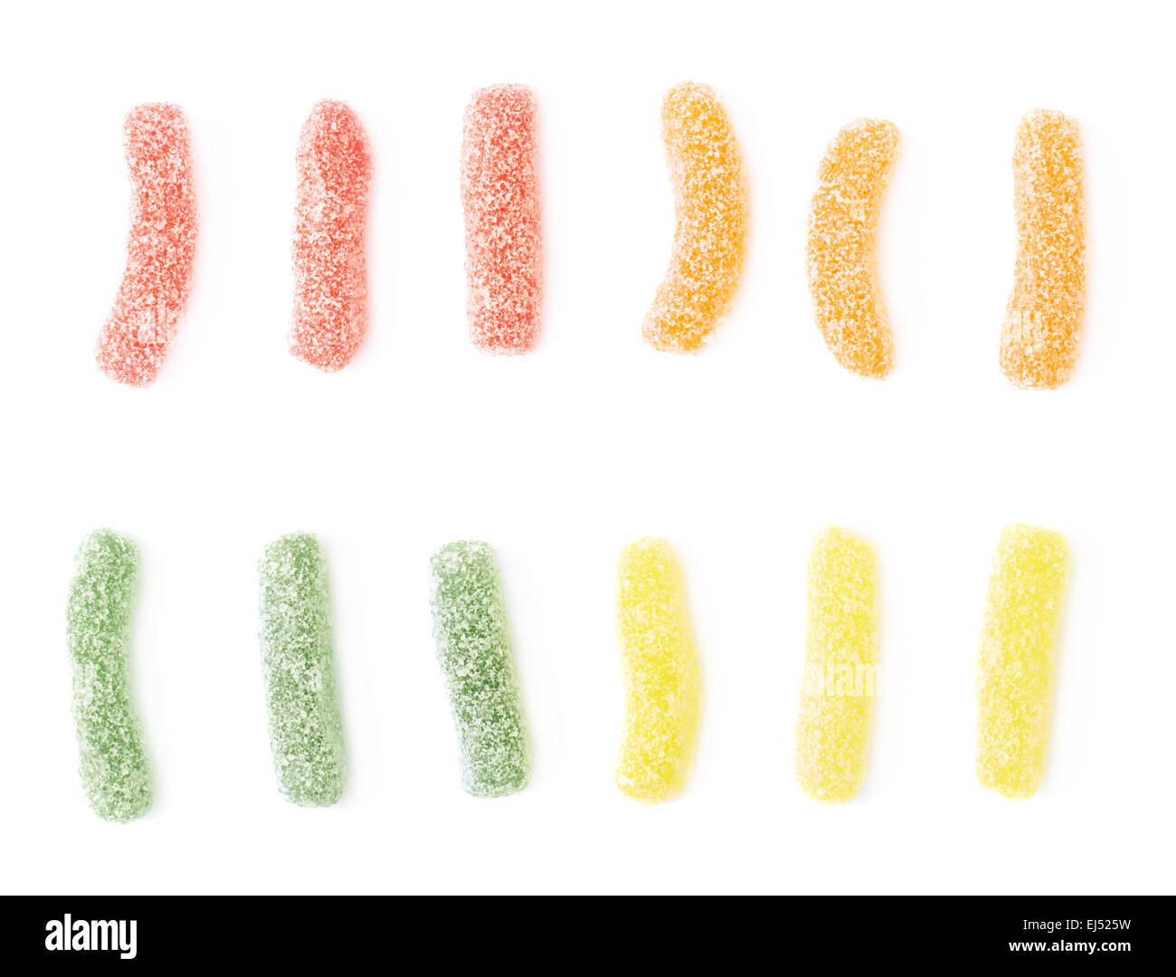 Sugar coated jelly worms candy sweets Stock Photo - Alamy