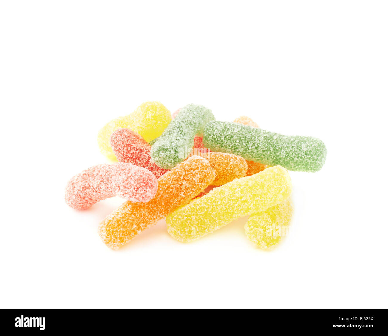 Sugar coated jelly worms candy sweets Stock Photo - Alamy