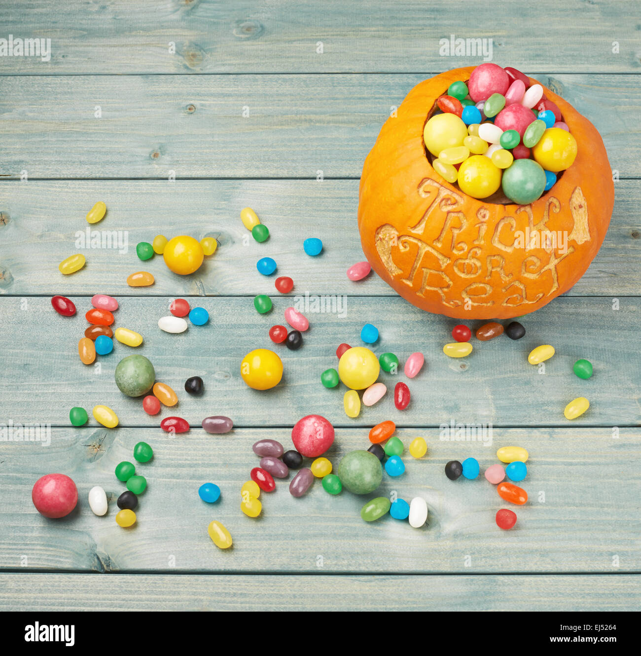 Trick or treat pumpkin composition Stock Photo - Alamy